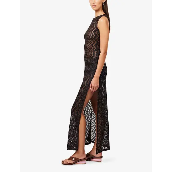 Missoni Backless Lamé Knitted Maxi Cover Up