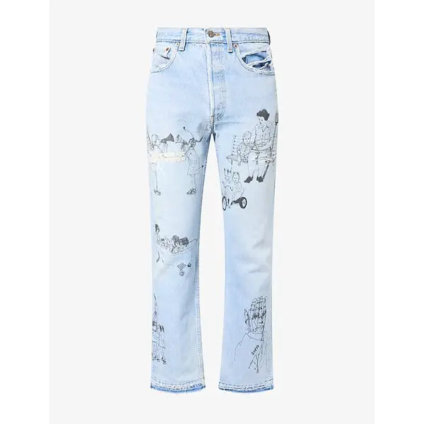 BETTER WITH AGE Gene Drawing-graphic Denim Jeans