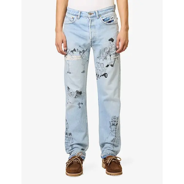 BETTER WITH AGE Gene Drawing-graphic Denim Jeans