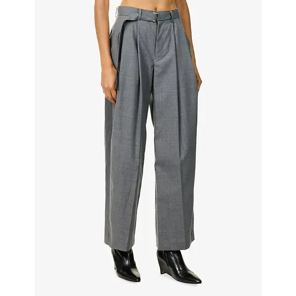 Sacai Barrel-leg Suiting Wool Trousers