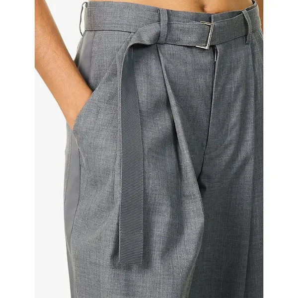 Sacai Barrel-leg Suiting Wool Trousers