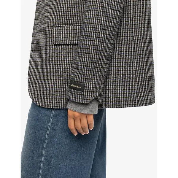 Zadig&Voltaire Vanille Checked Lapel-collar Wool-blend Blazer