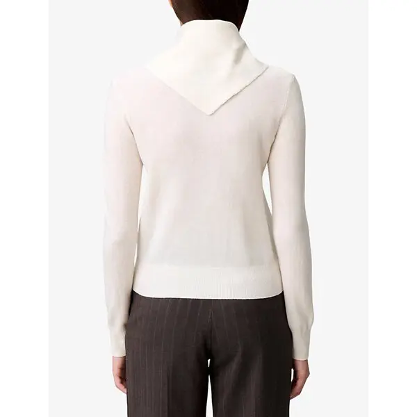 Claudie Pierlot Removable-scarf Wool And Cashmere-blend Jumper