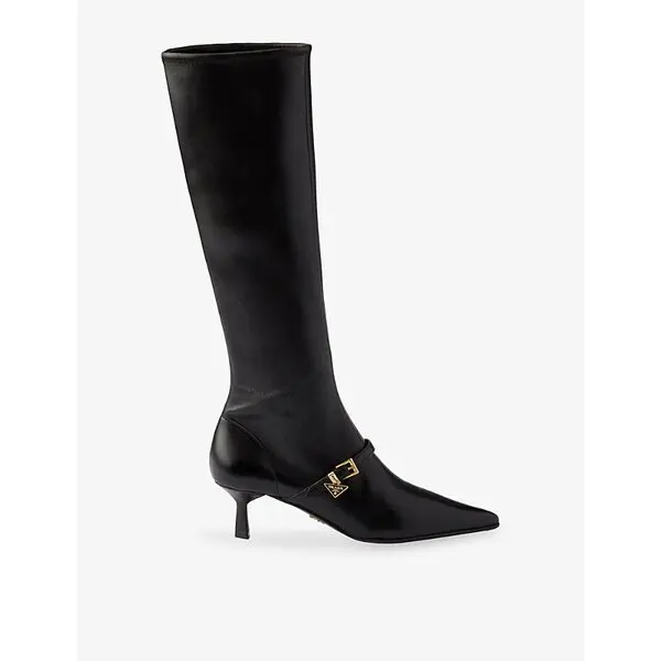 Prada Stretch Nappa Leather Heeled Knee-high Boots