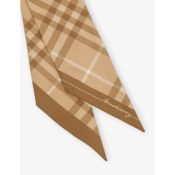 Burberry Check Skinny Silk Scarf
