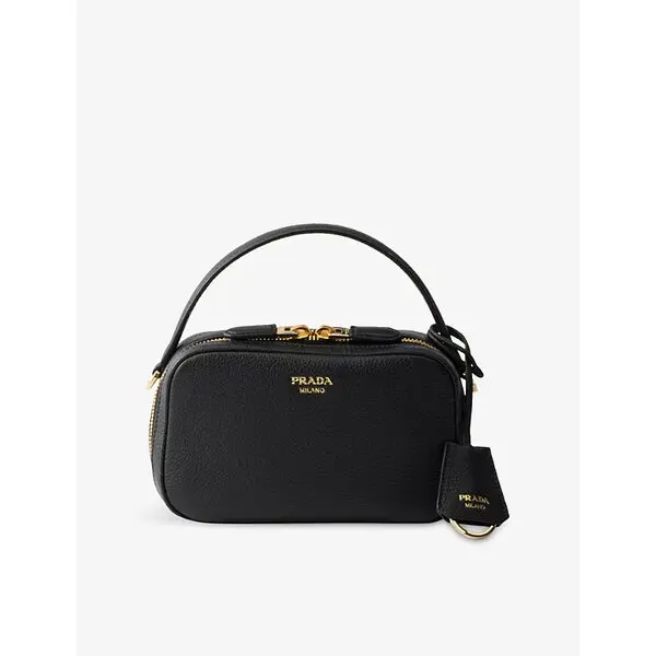 Prada Odette Mini Leather Top-handle Bag - Black
