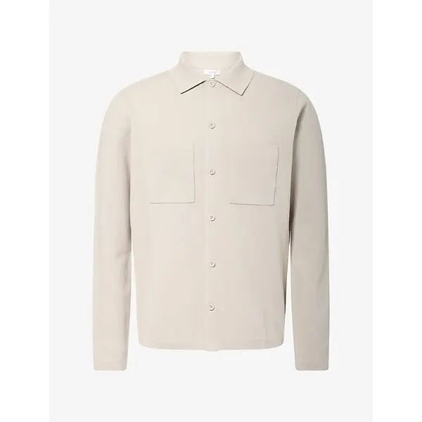 ARNE Knitted Woven Overshirt - Stone