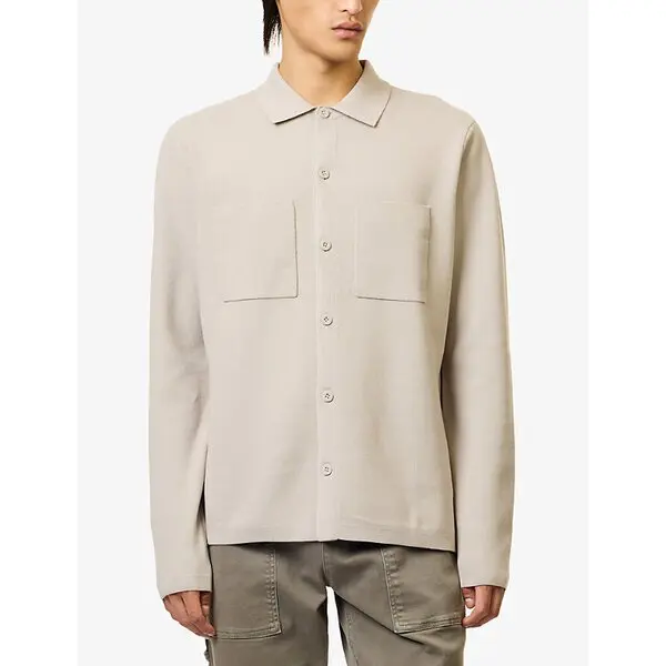 ARNE Knitted Woven Overshirt - Stone
