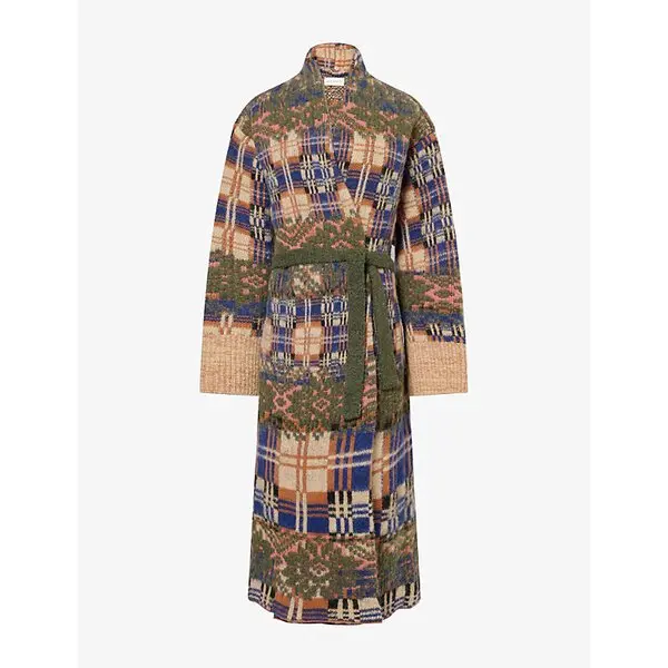 Dries Van Noten Telos Long Wool-blend Cardigan - Ecru