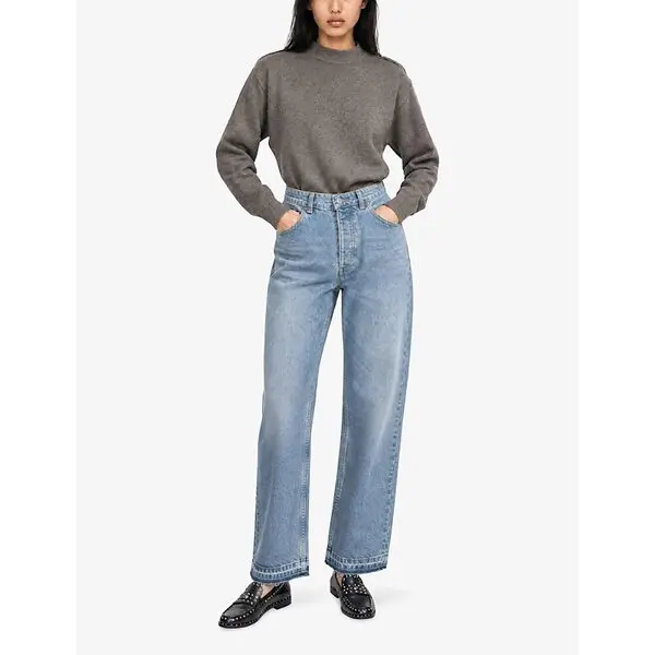 The Kooples Fitted Round-neck Wool And Cashmere Jumper