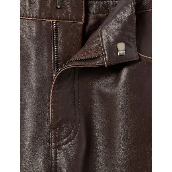 Claudie Pierlot Straight-leg Mid-rise Leather Trousers