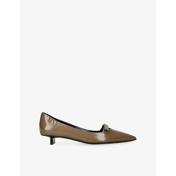 Pierre Hardy Delphine Patent Leather Kitten Heeled Courts