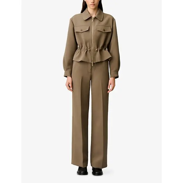 Claudie Pierlot Flap-pocket Drawstring-waist Woven Jacket