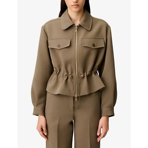 Claudie Pierlot Flap-pocket Drawstring-waist Woven Jacket