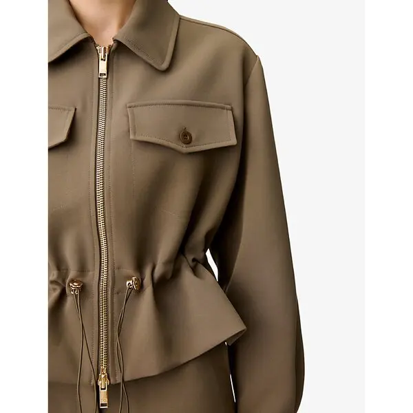 Claudie Pierlot Flap-pocket Drawstring-waist Woven Jacket