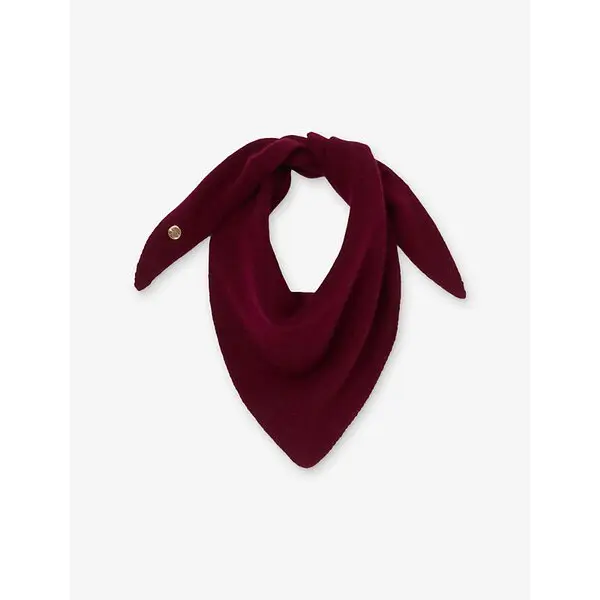 Claudie Pierlot Triangular Wool And Cashmere Scarf - Burgundy