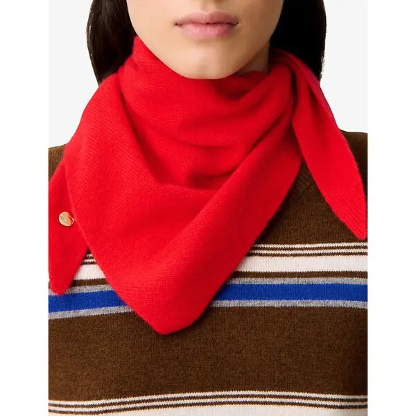 Claudie Pierlot Triangular Wool And Cashmere Scarf - Red