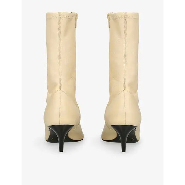 Khaite Valerie 55 Leather Heeled Mid-calf Boots