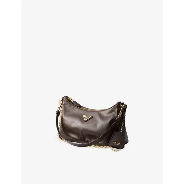 Prada Triangle-logo Mini Leather Shoulder Bag