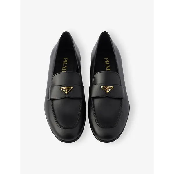 Prada Triangle-logo Leather Loafers