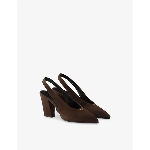 Prada Suede Leather Heeled Slingback Courts