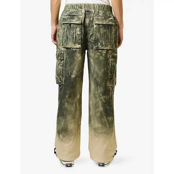 BRAIN DEAD Flight Stained Wide-leg Cotton Trousers