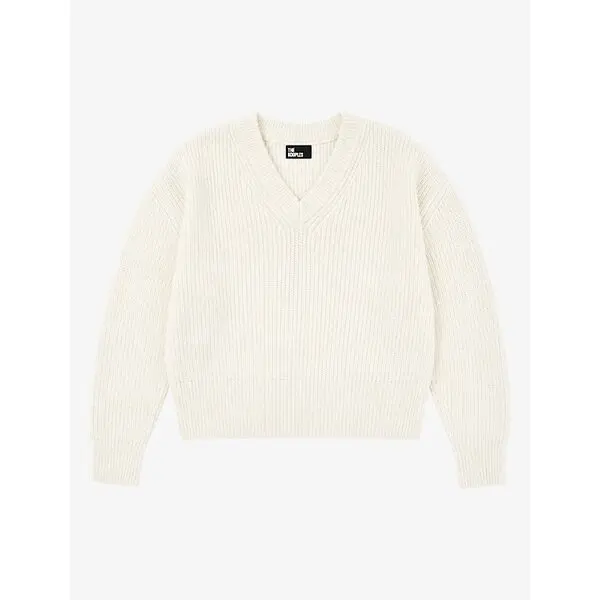 The Kooples Ribbed V-neck Wool Jumper