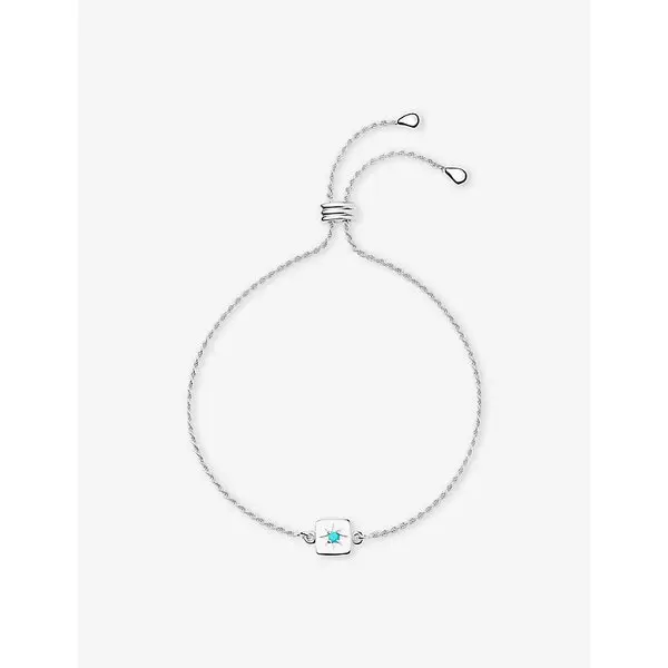 MISSOMA Birthstone Sterling Silver And Dyed Turquoise Magnesite Slider Bracelet - Silver Dec