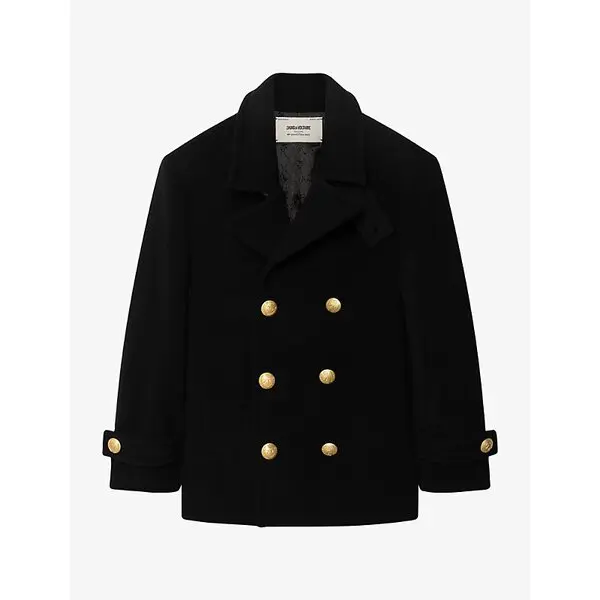 Zadig&Voltaire Mollysa Wide-collar Wool-blend Peacoat
