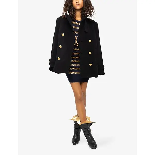 Zadig&Voltaire Mollysa Wide-collar Wool-blend Peacoat