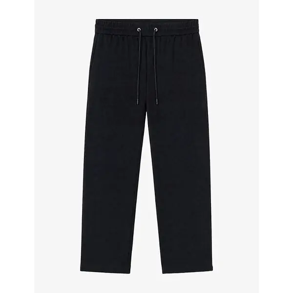 The Kooples Drawstring Straight-leg Stretch Wool-blend Trousers