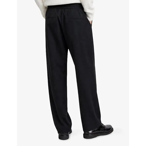 The Kooples Drawstring Straight-leg Stretch Wool-blend Trousers