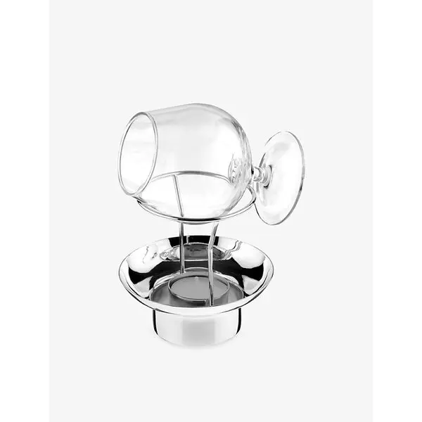 ARTHUR PRICE Contemporary Silver-plated Brandy Warmer & Glass
