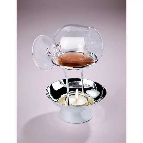 ARTHUR PRICE Contemporary Silver-plated Brandy Warmer & Glass