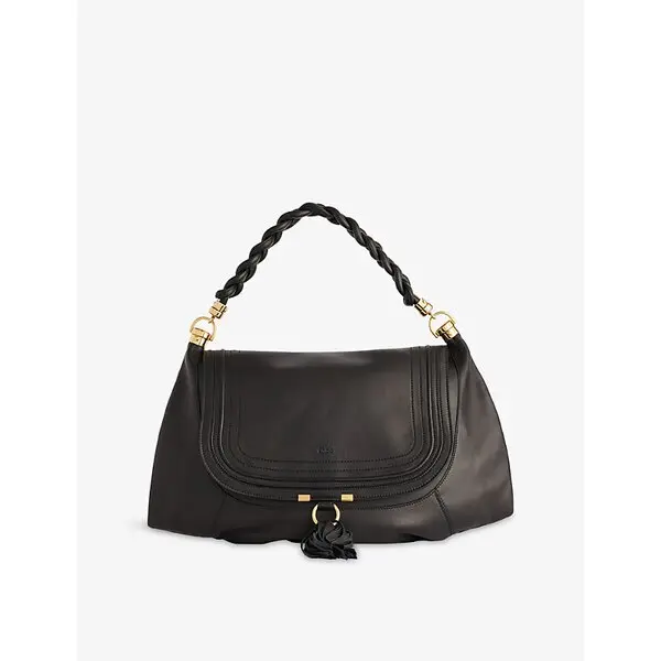 Chloé Marcie Large Foulard Leather Hobo Bag - Black