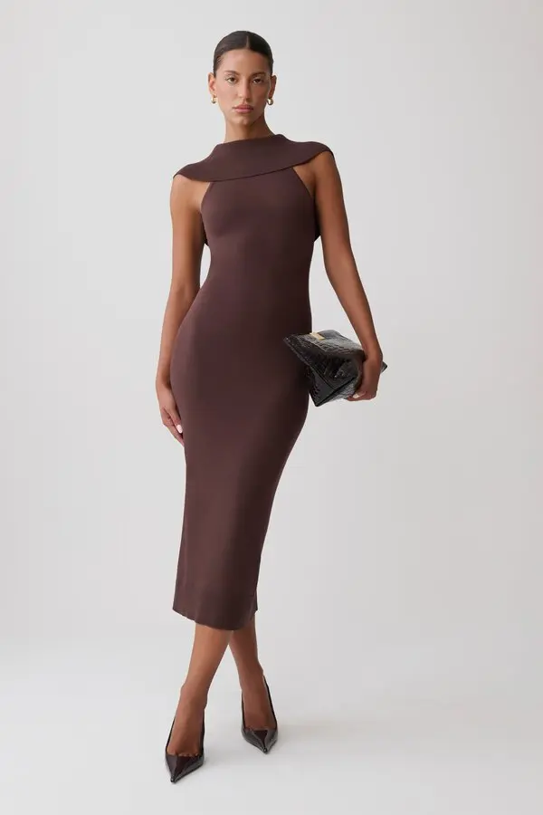 Meshki Ellen Ribbed Midi Column Knit Dress