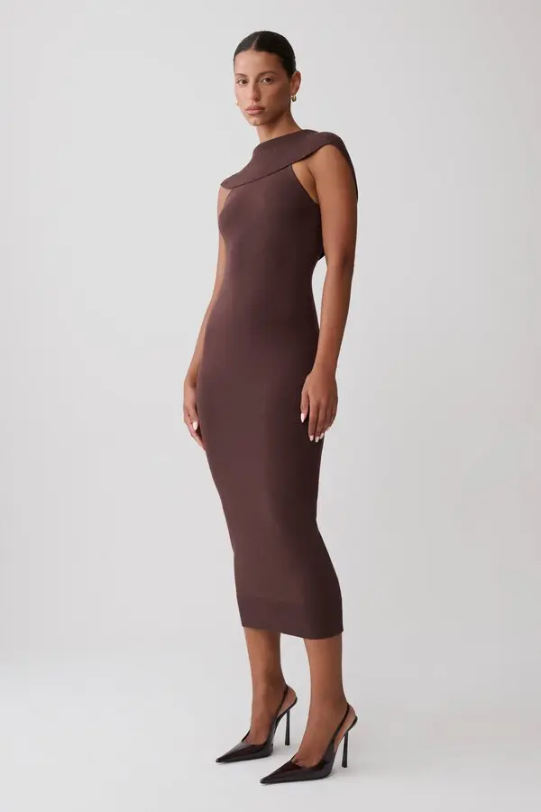 Meshki Ellen Ribbed Midi Column Knit Dress