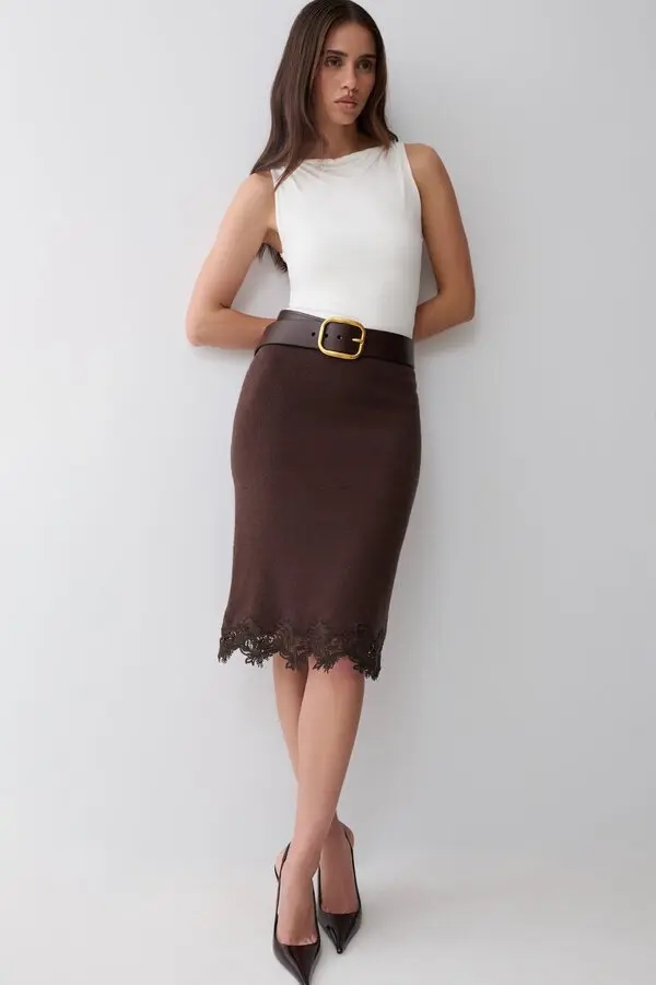 Meshki Kaelin Lace Knit Skirt