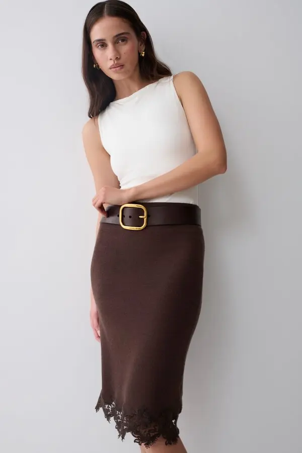 Meshki Kaelin Lace Knit Skirt