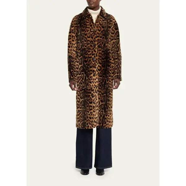 NILI LOTAN Davelle -print Lamb Shearling Coat