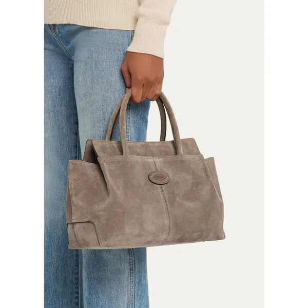 TOD'S Small Suede Small Shopper Tote Bag