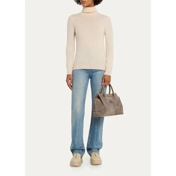 TOD'S Small Suede Small Shopper Tote Bag