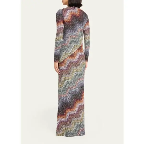 Missoni Sequin Wefted Loom Knit Long-sleeve Gown