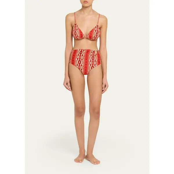 Johanna Ortiz Konibo Tribal-print Triangle Bikini Top