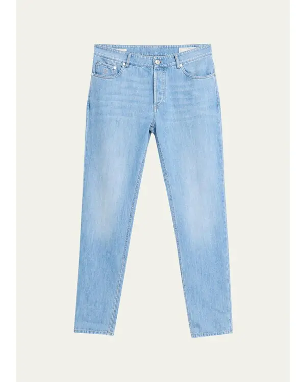 Brunello Cucinelli Traditional Cuffed Jeans - Light Blue