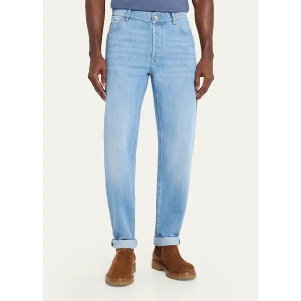 Brunello Cucinelli Traditional Cuffed Jeans - Light Blue