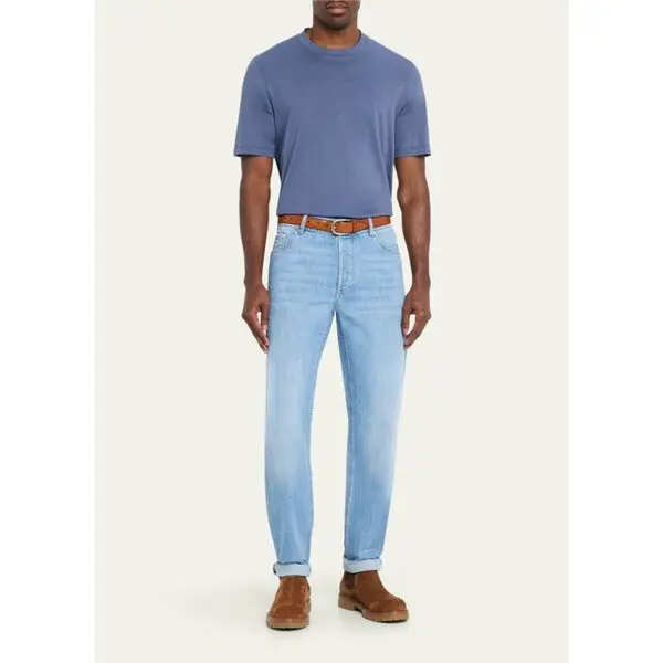 Brunello Cucinelli Traditional Cuffed Jeans - Light Blue