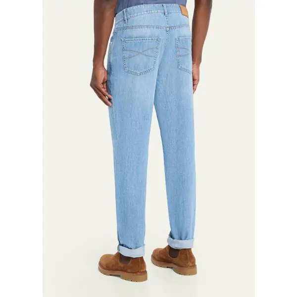 Brunello Cucinelli Traditional Cuffed Jeans - Light Blue