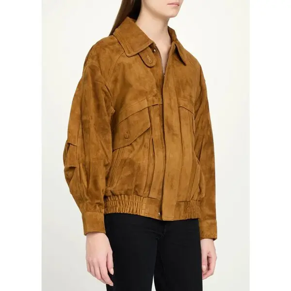 AEXAE Lambskin Suede Oversized Jacket