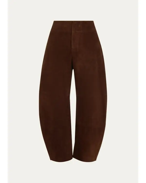 AEXAE Suede Barrel-leg Pants